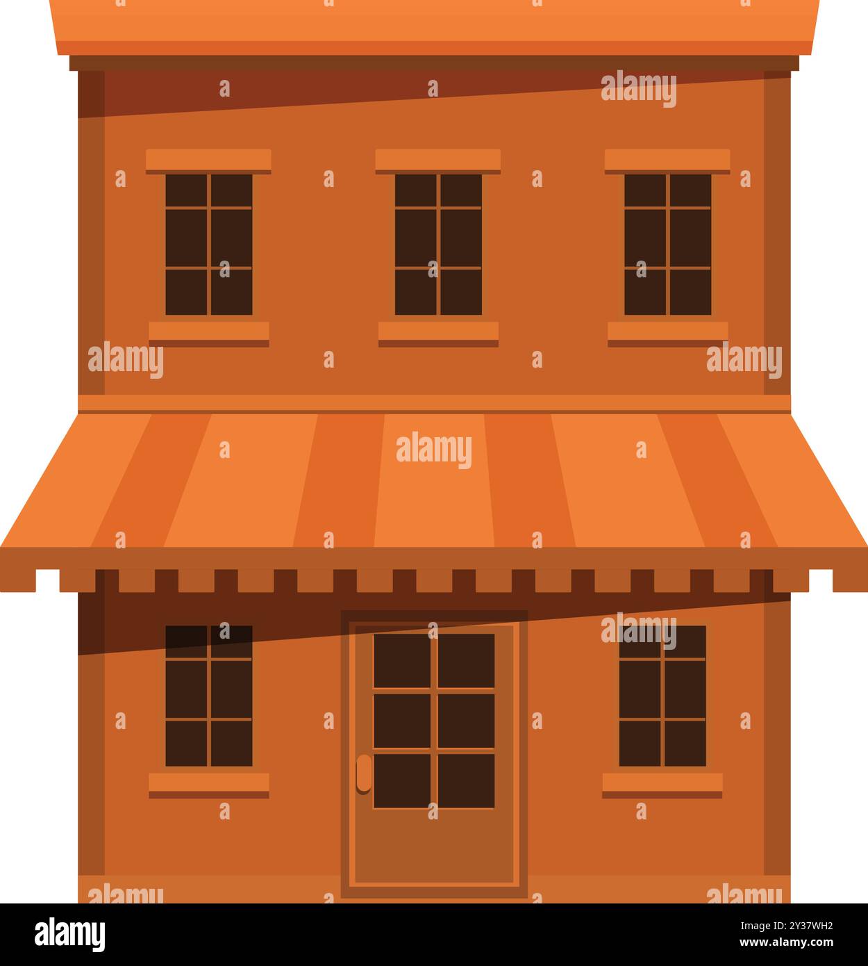 Classic old west saloon building with striped awning, perfect for ...