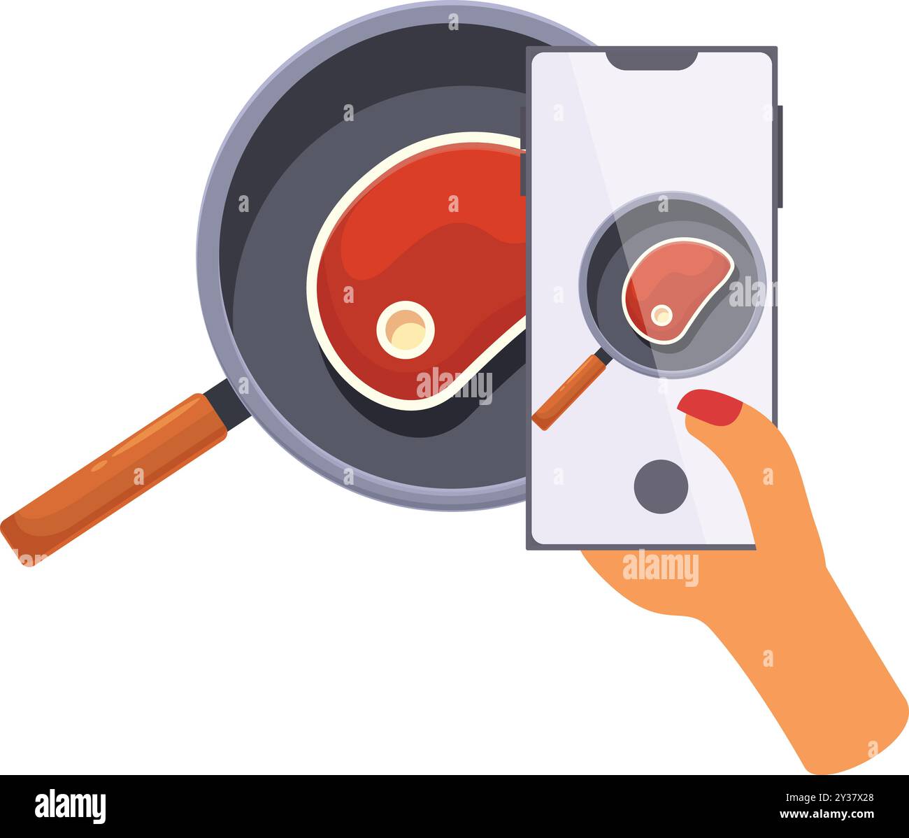 Woman uses smartphone top view Cut Out Stock Images & Pictures - Alamy