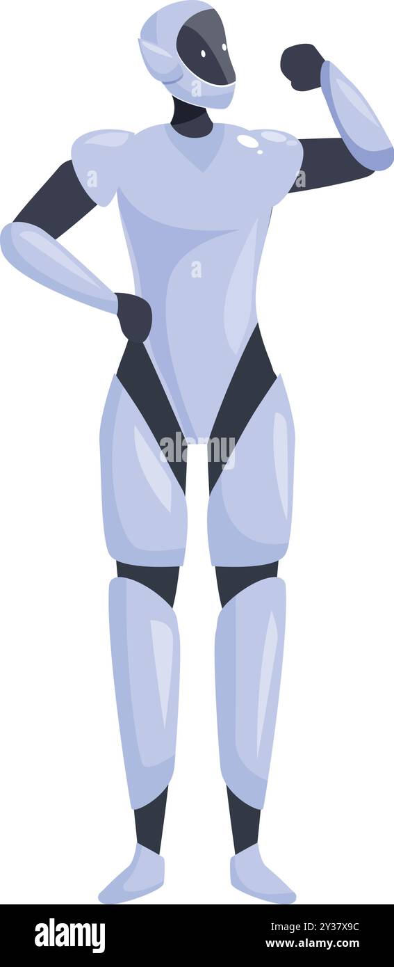 Robot with artificial intelligence is demonstrating its strength Stock ...