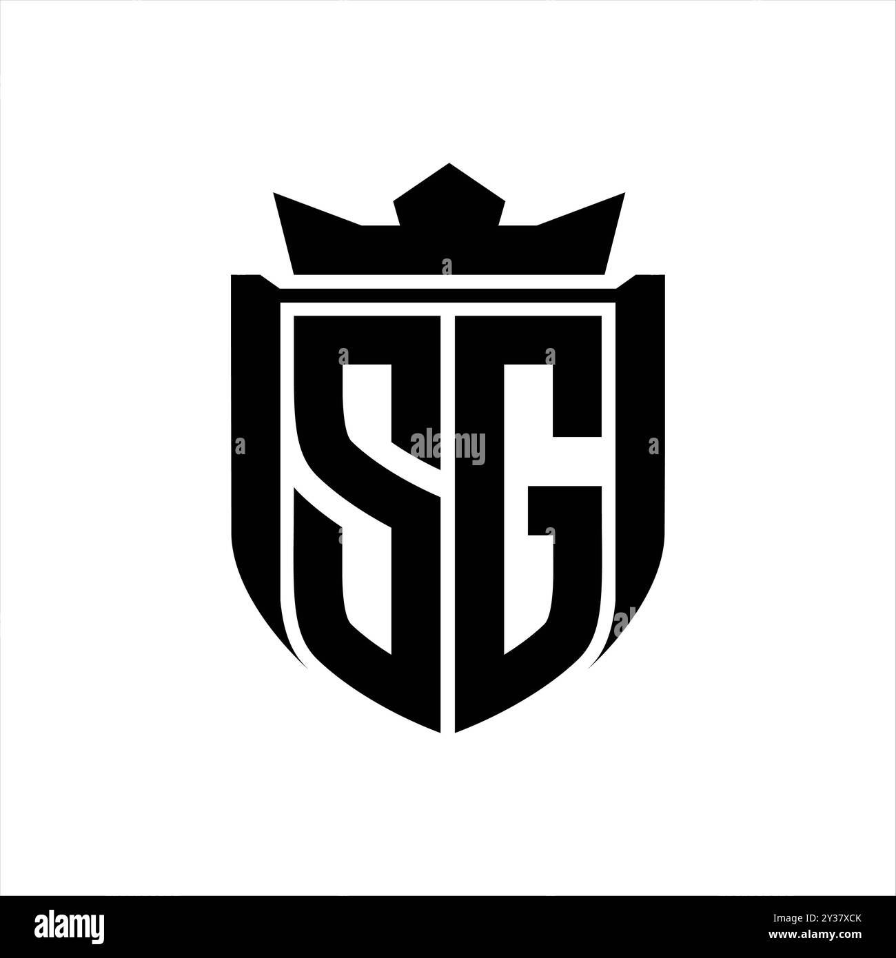 illustration badge and logos with crown Stock Photo - Alamy