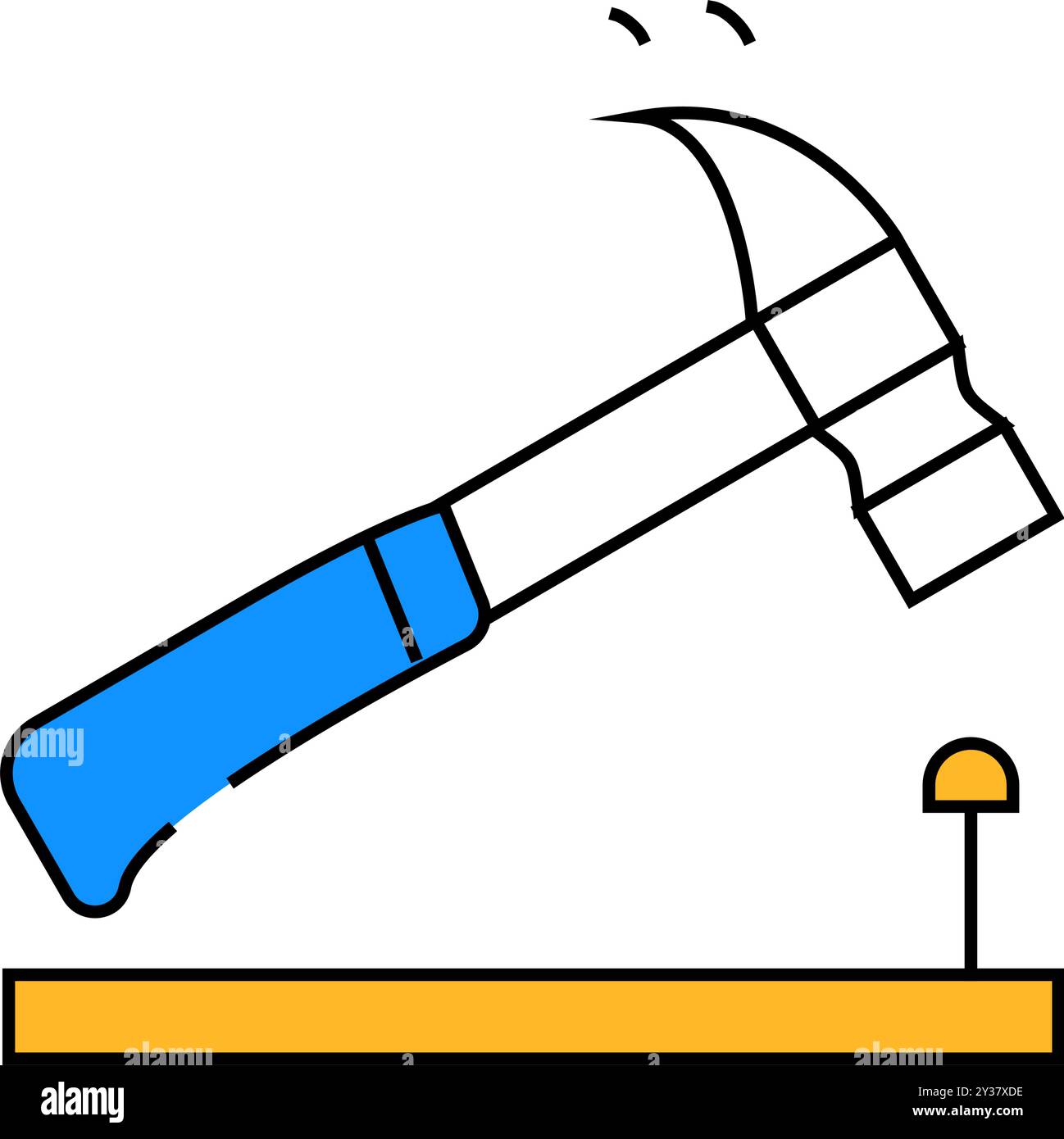 nailing hammer icon color illustration Stock Vector Image & Art - Alamy