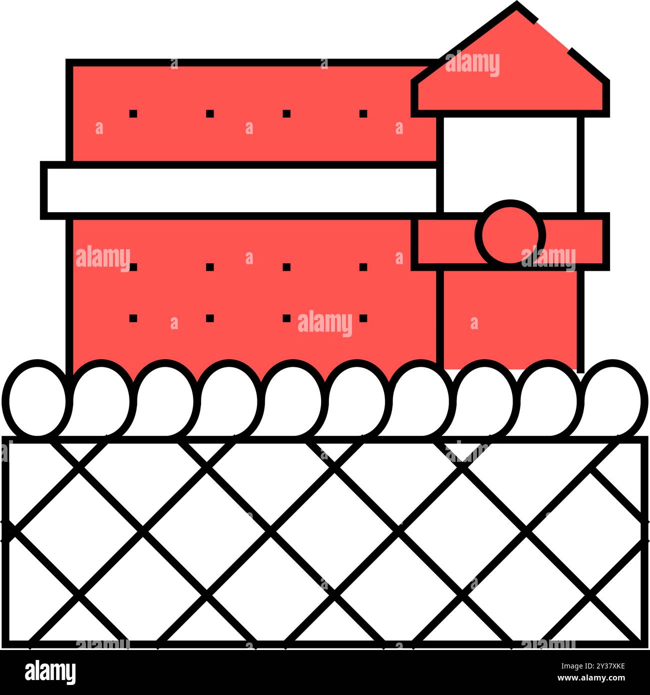 Prison building icon color Cut Out Stock Images & Pictures - Alamy