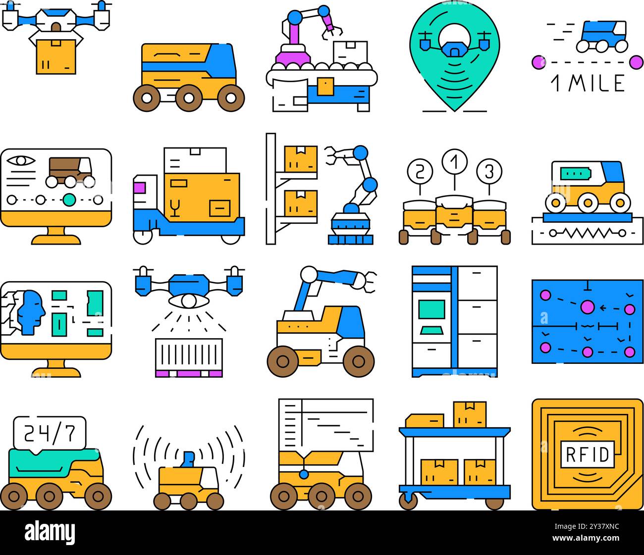 autonomous robot delivery icons set vector Stock Vector Image & Art - Alamy autonomous robot delivery icons set vector Stock Vector Image & Art - Alamy