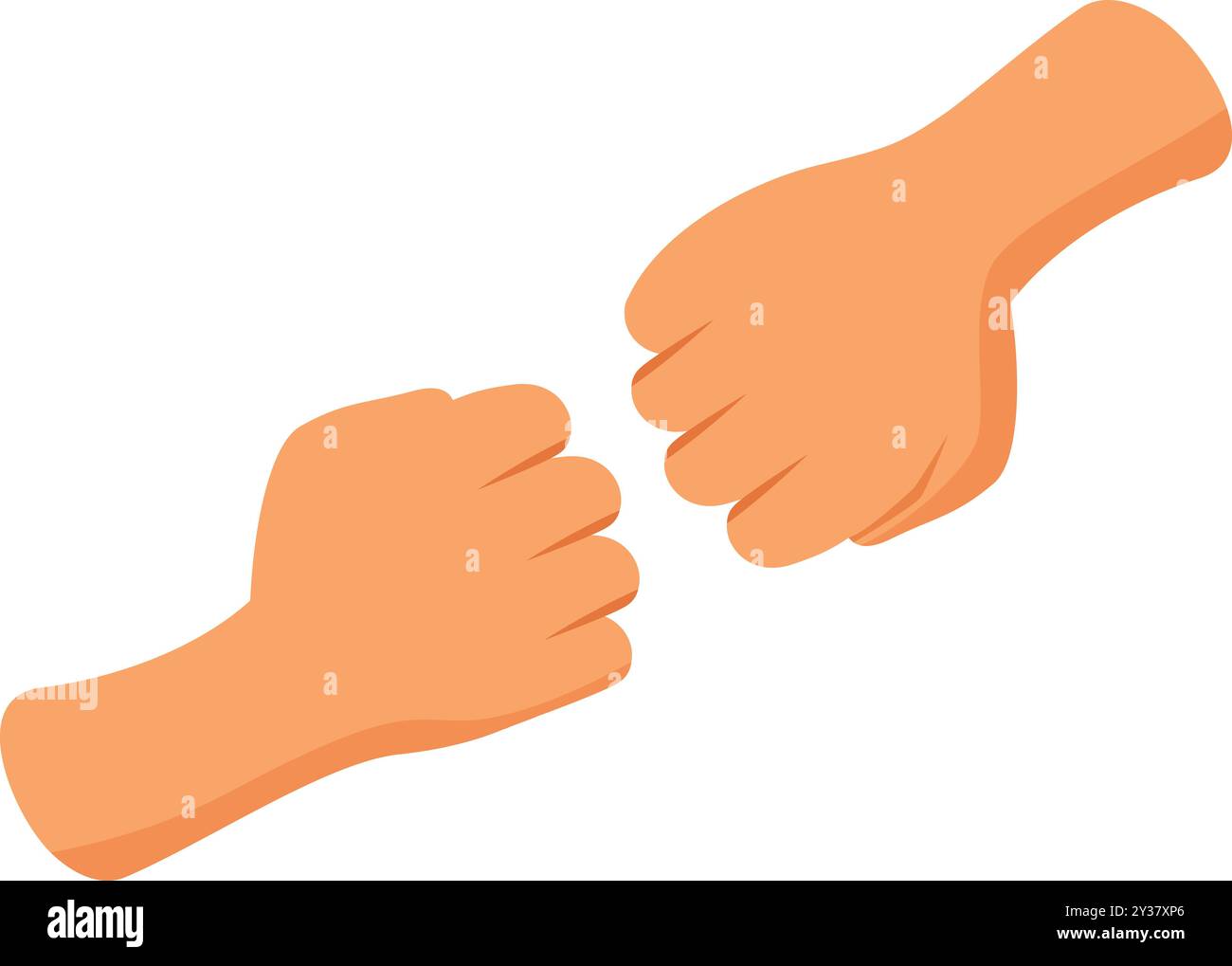 Two hands doing a fist bump, illustrating concepts of teamwork ...