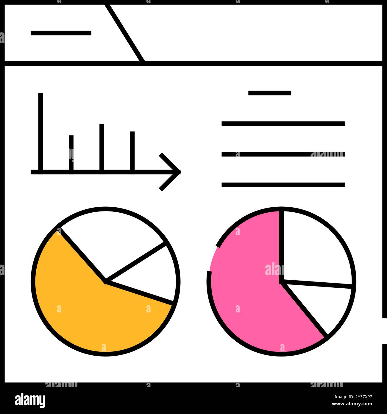 statistical analysis digital report icon color illustration Stock ...