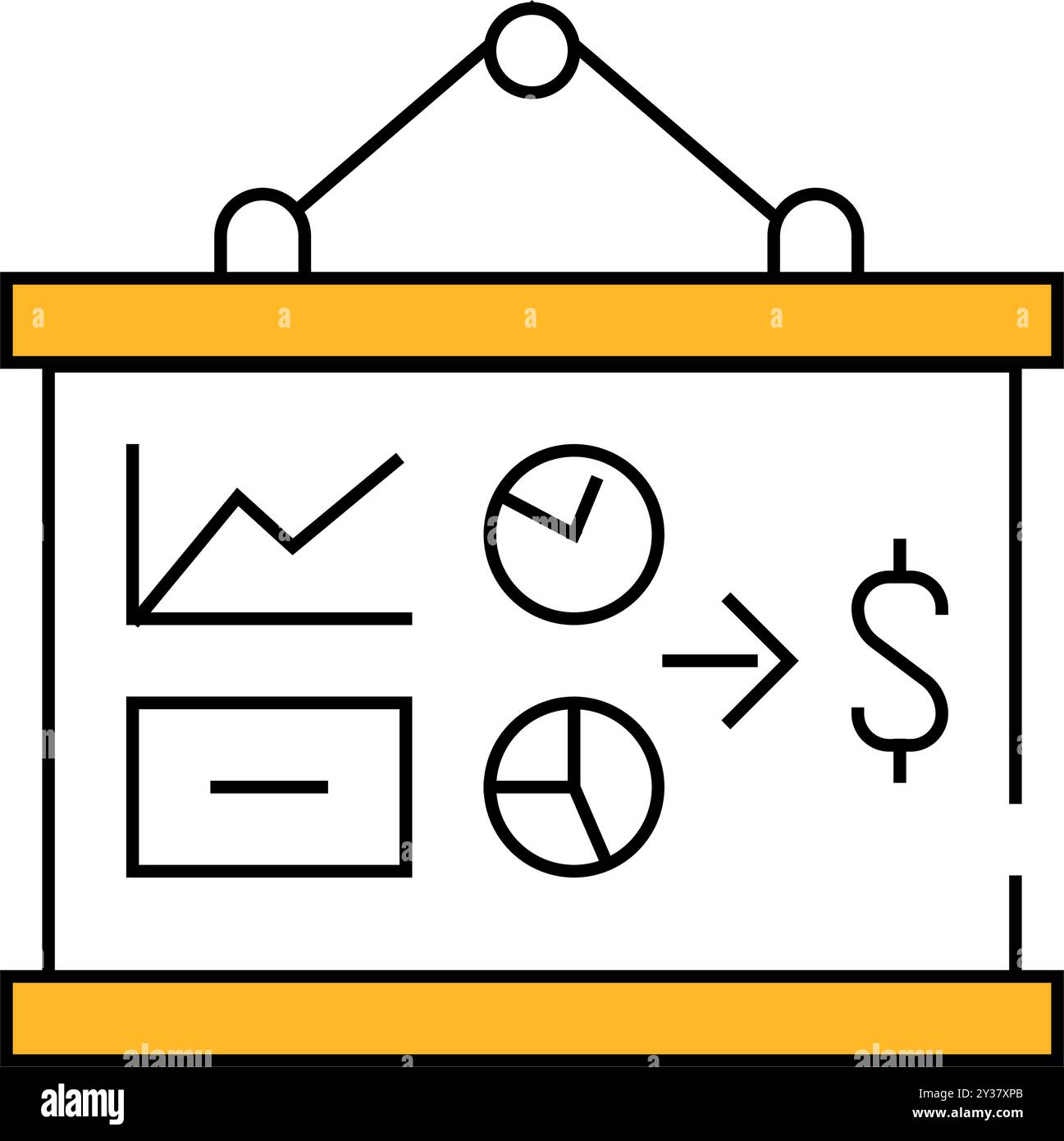 business plan presentation icon color illustration Stock Vector Image ...
