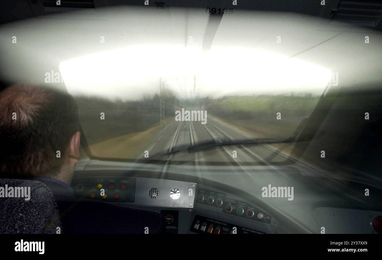 File photo dated 12/12/03 of virgin train driver Gavin Wrigley driving ...
