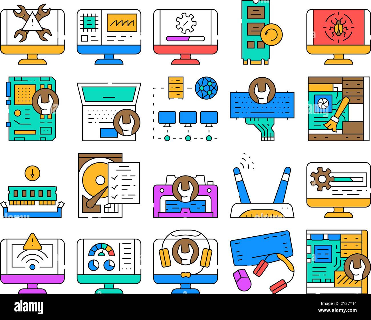 Engineer computer black motherboard Stock Vector Images - Alamy