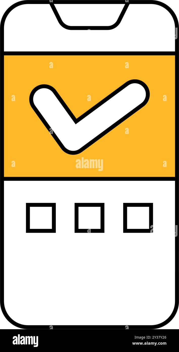 approved mark mobile display icon color illustration Stock Vector Image ...