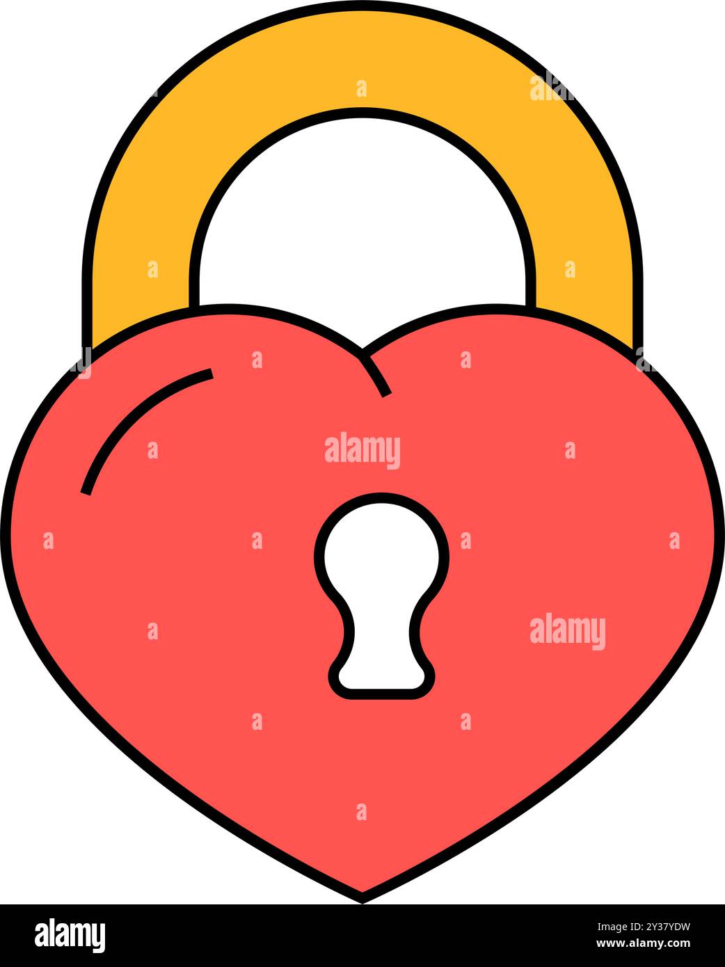 padlock in heart form icon color illustration Stock Vector Image & Art ...