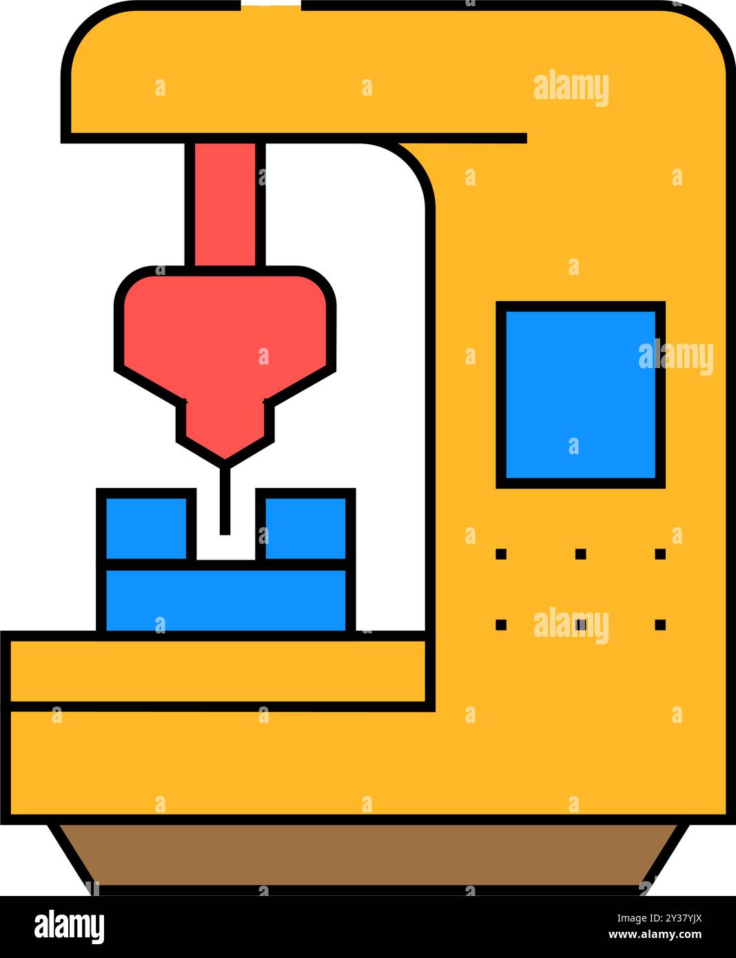 Cnc Computer Numerical Control Icon Color Illustration Stock Vector