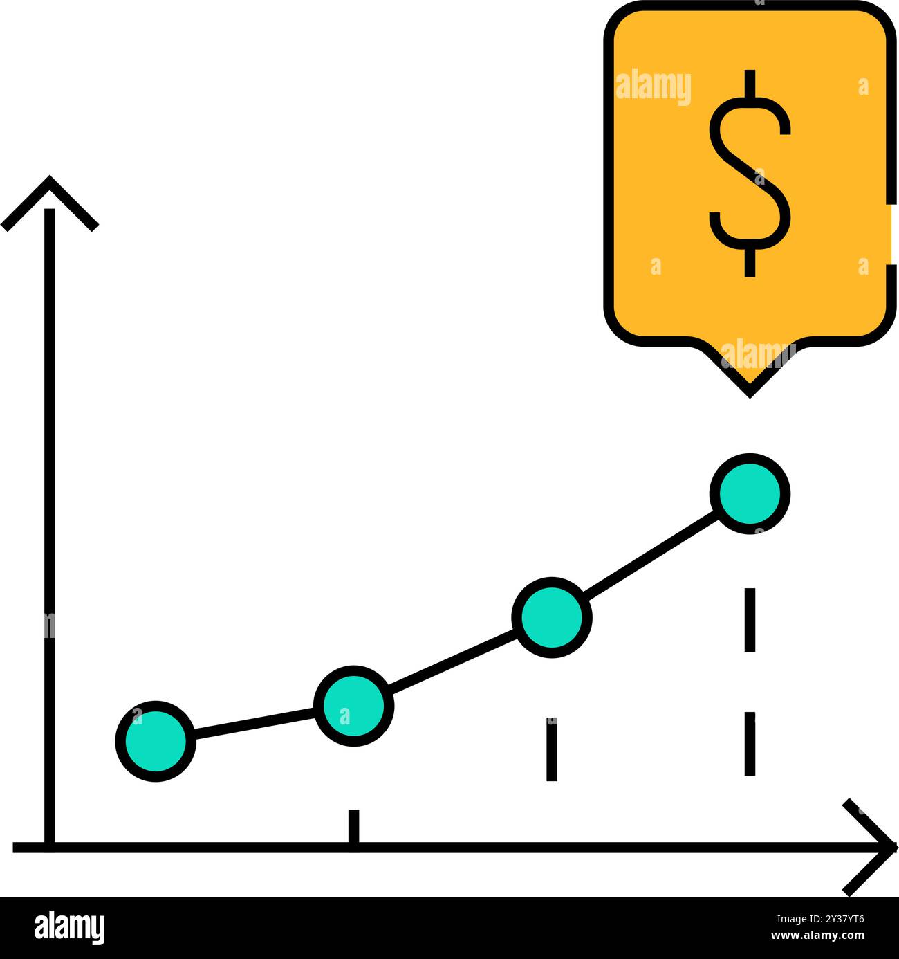 growing revenue infographic icon color illustration Stock Vector Image ...