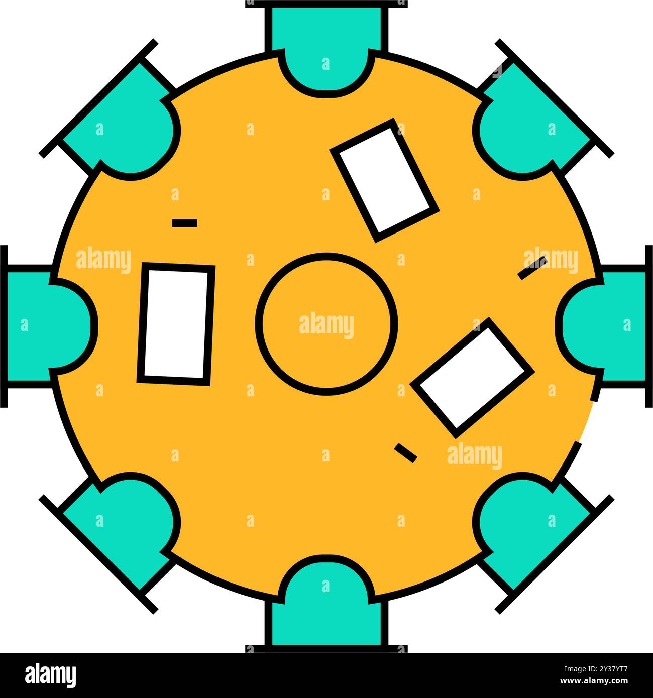 meeting table icon color illustration Stock Vector Image & Art - Alamy
