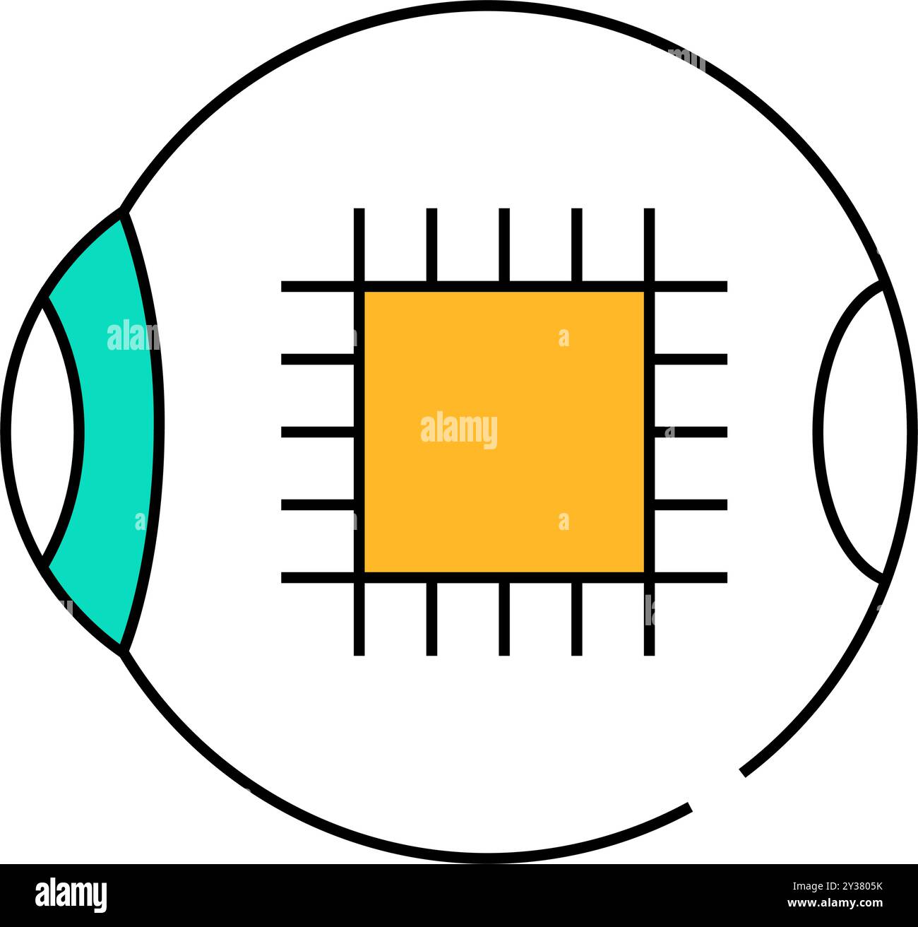 microchip for good eye vision icon color illustration Stock Vector ...