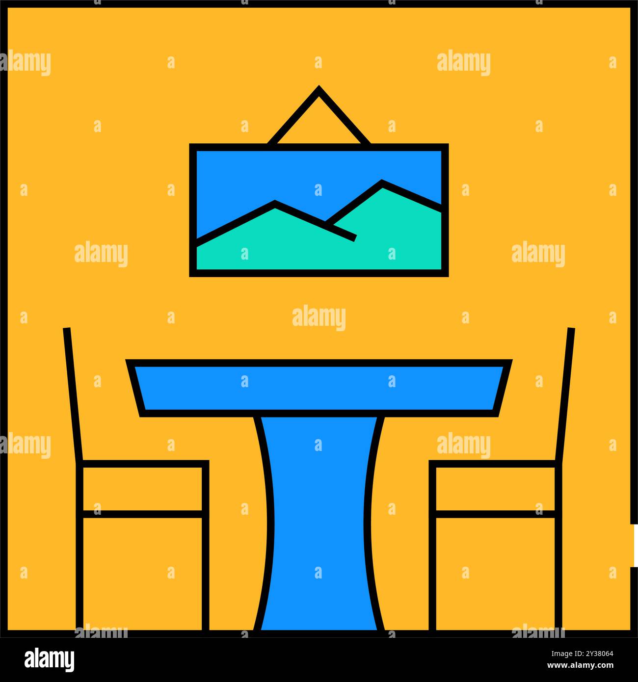 canteen place for eating icon color illustration Stock Vector Image ...