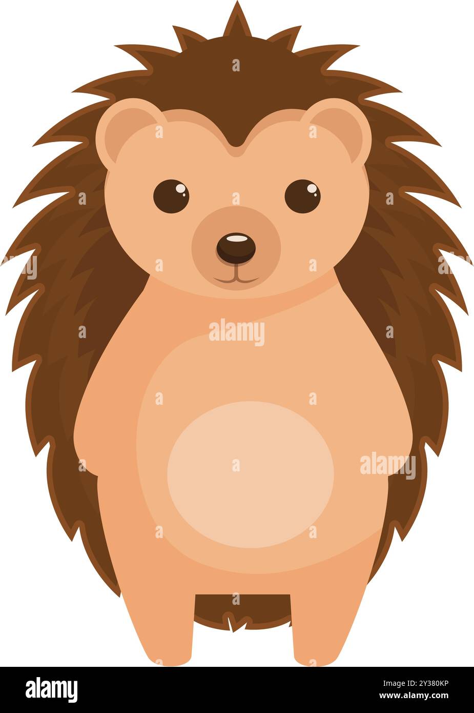 This illustration features a cute hedgehog standing with its quills on ...