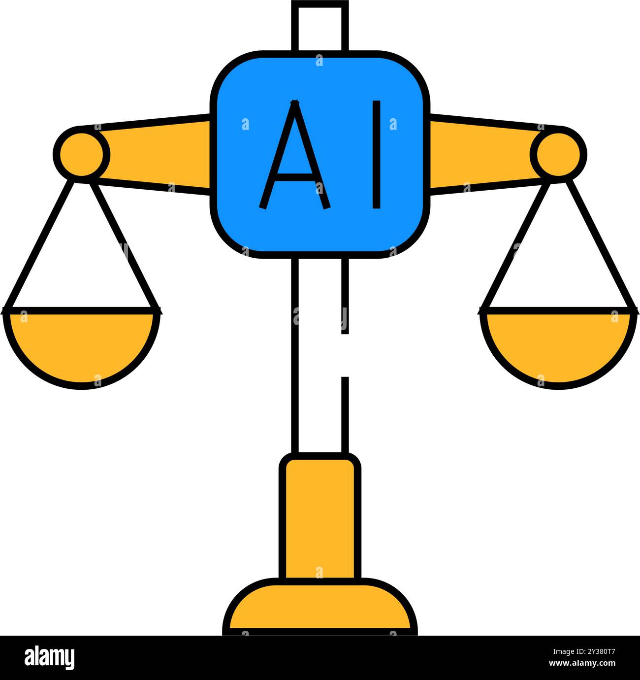 scales artificial intelligence icon color illustration Stock Vector ...