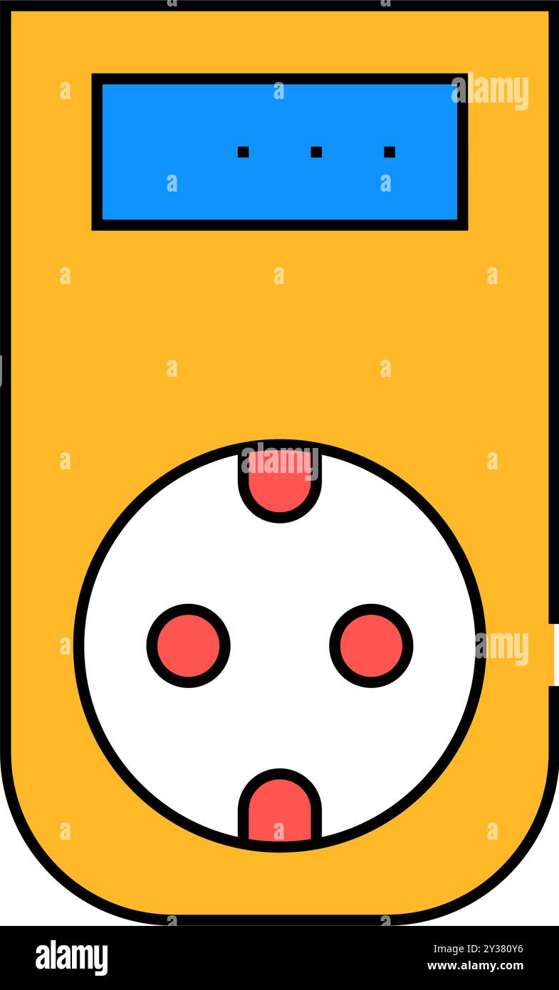 wattmeter measuring equipment icon color illustration Stock Vector ...