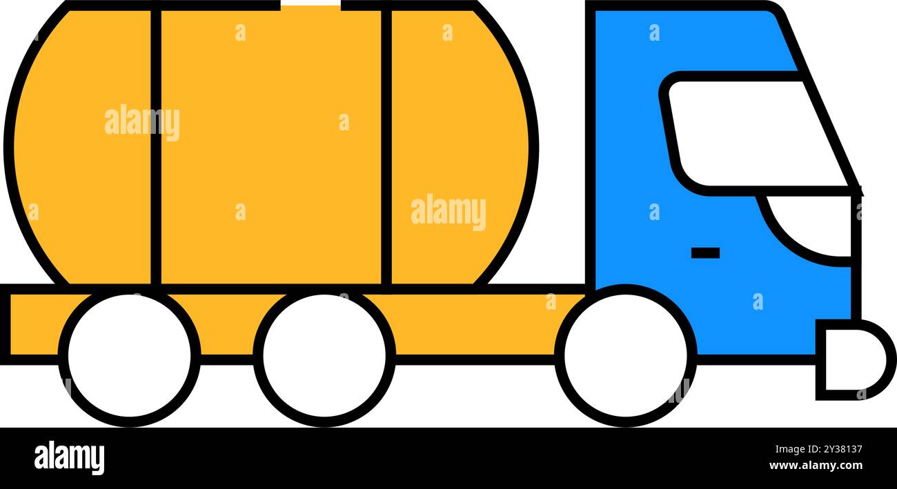 liquid transportation truck icon color illustration Stock Vector Image ...
