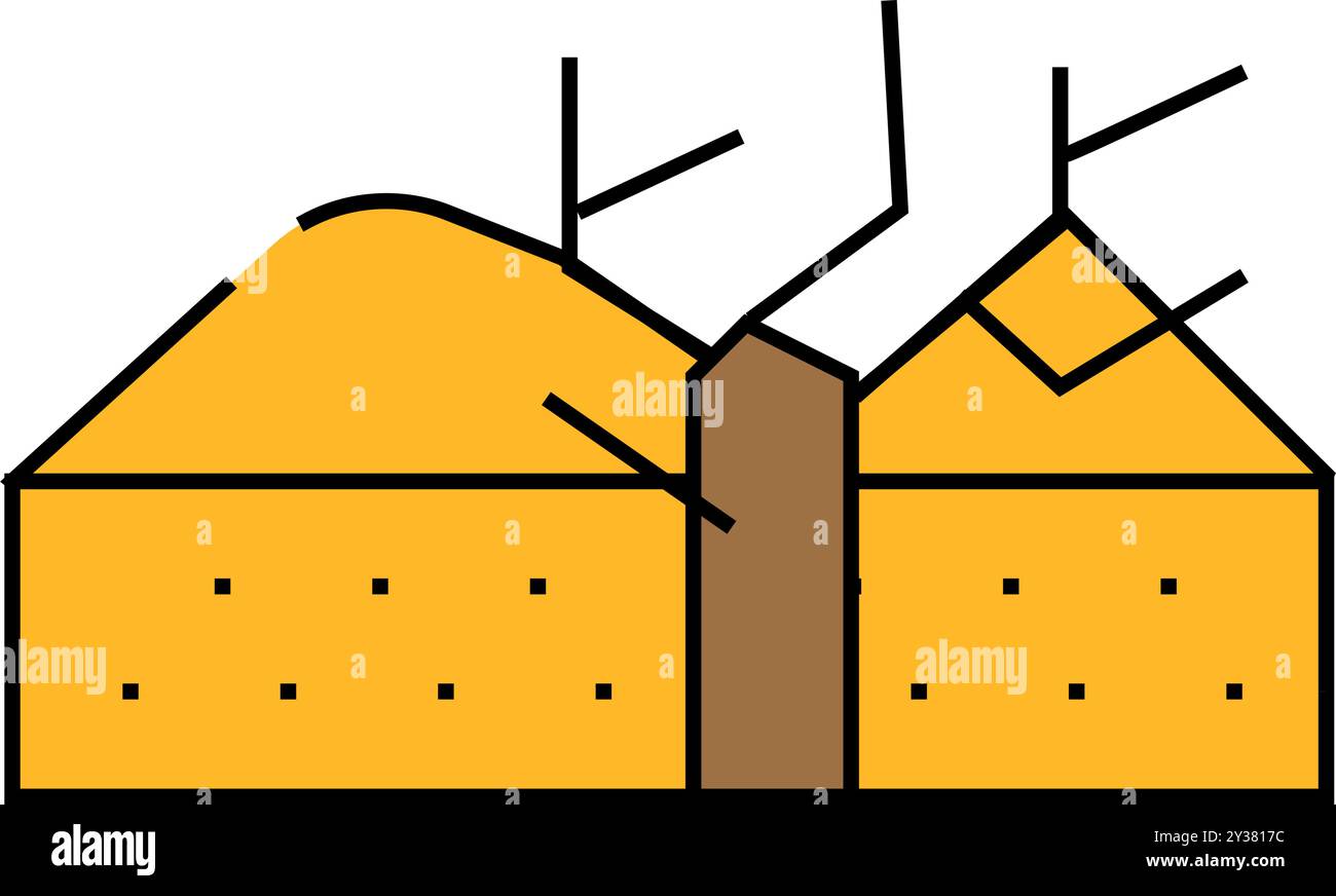 nature drought vector symbol illustration icon color illustration Stock ...