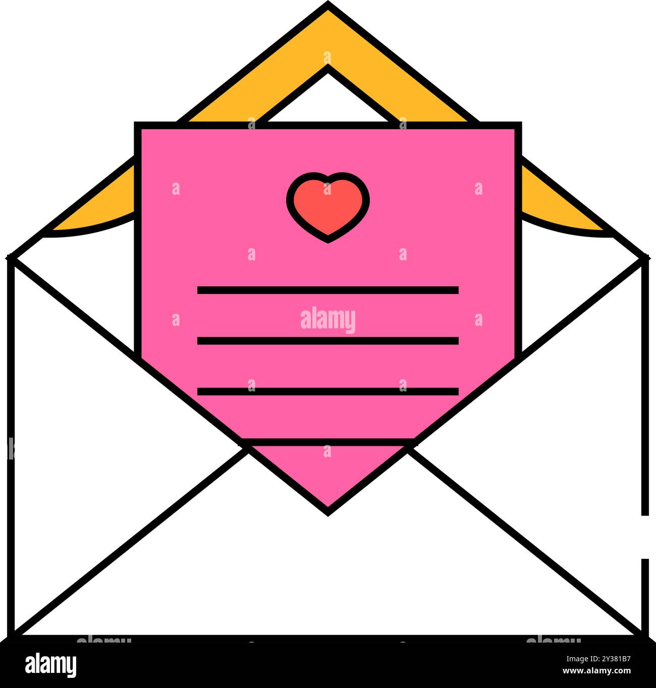 loving message letter icon color illustration Stock Vector Image & Art ...