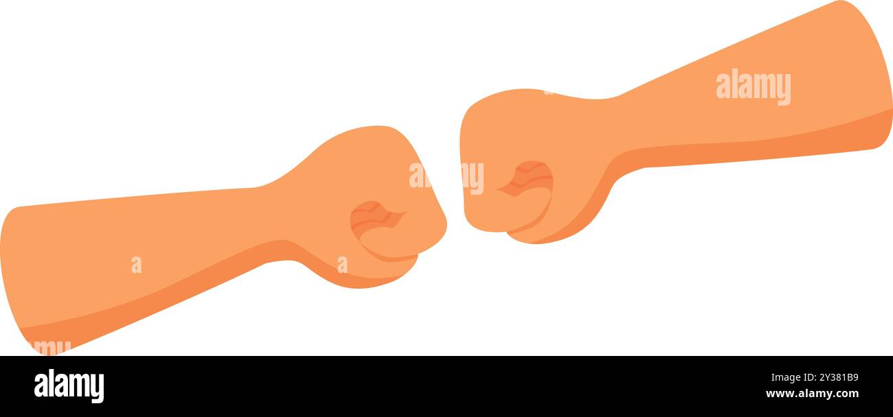 Two hands making a fist bump gesture, a symbol of respect, agreement ...
