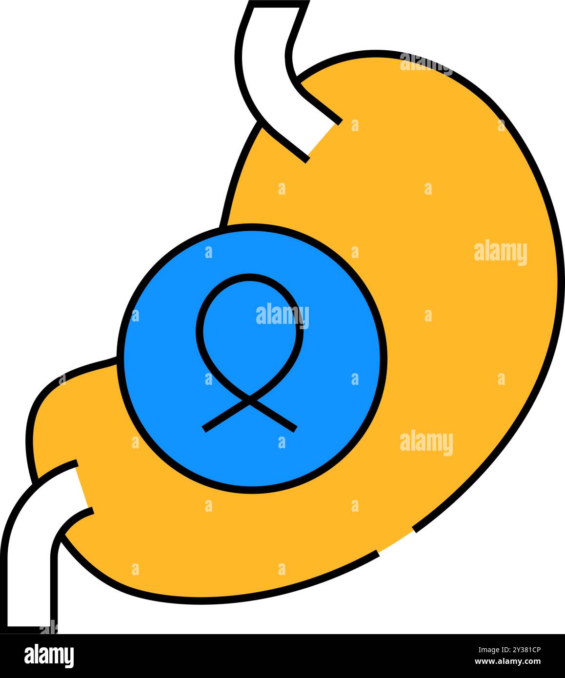 stomach cancer sign icon color illustration Stock Vector Image & Art ...