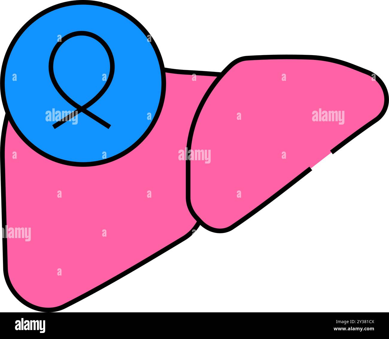 liver cancer sign icon color illustration Stock Vector Image & Art - Alamy