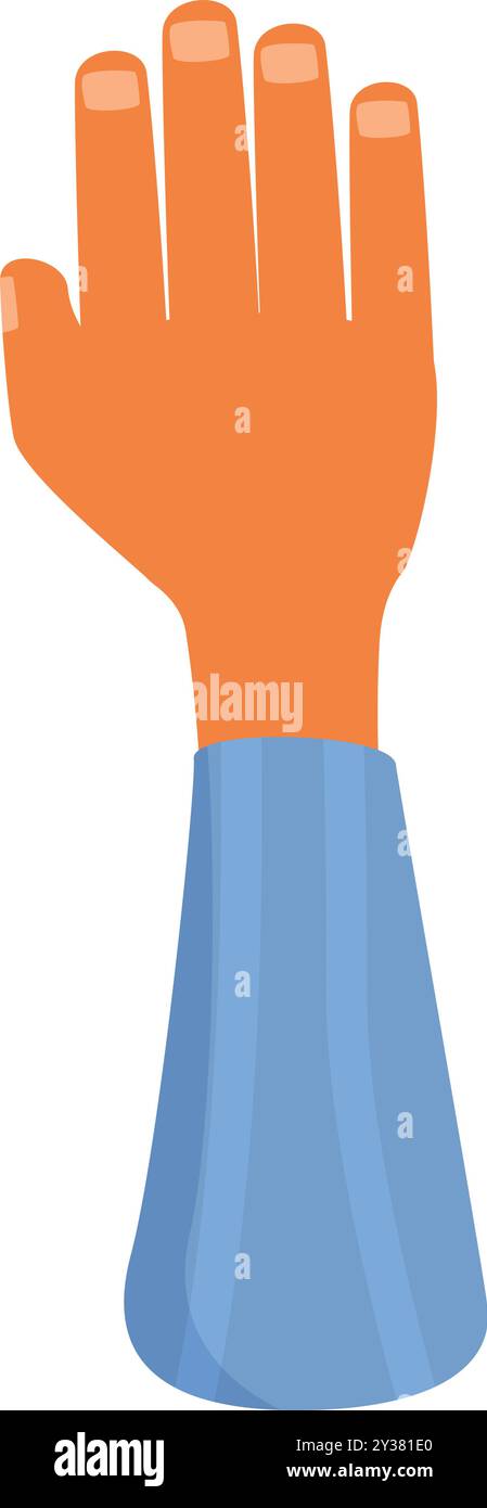 Cartoon hand making stop gesture, showing five fingers, isolated on ...