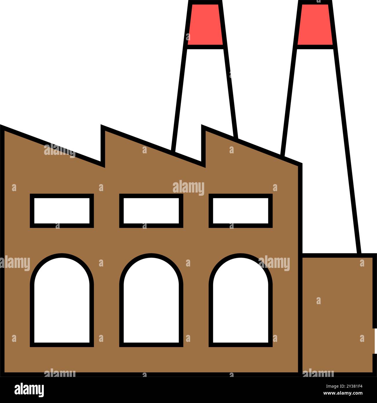 factory environmental pollution icon color illustration Stock Vector ...