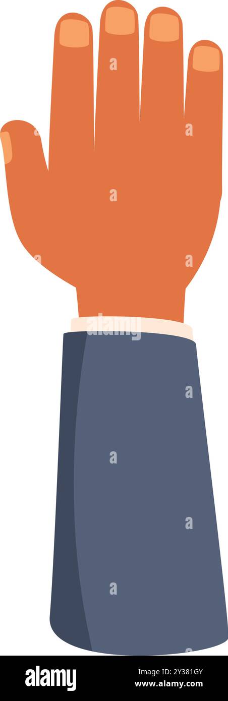 Cartoon illustration featuring a hand with open palm making a stop ...