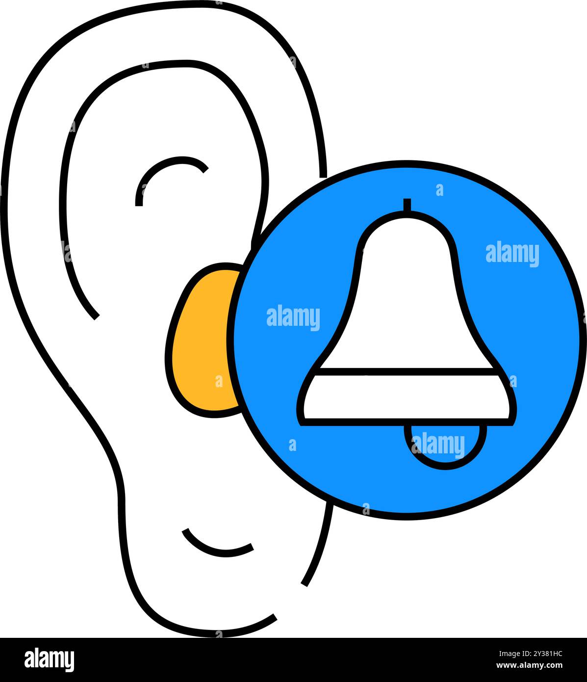 ear hear bell sound icon color illustration Stock Vector Image & Art ...