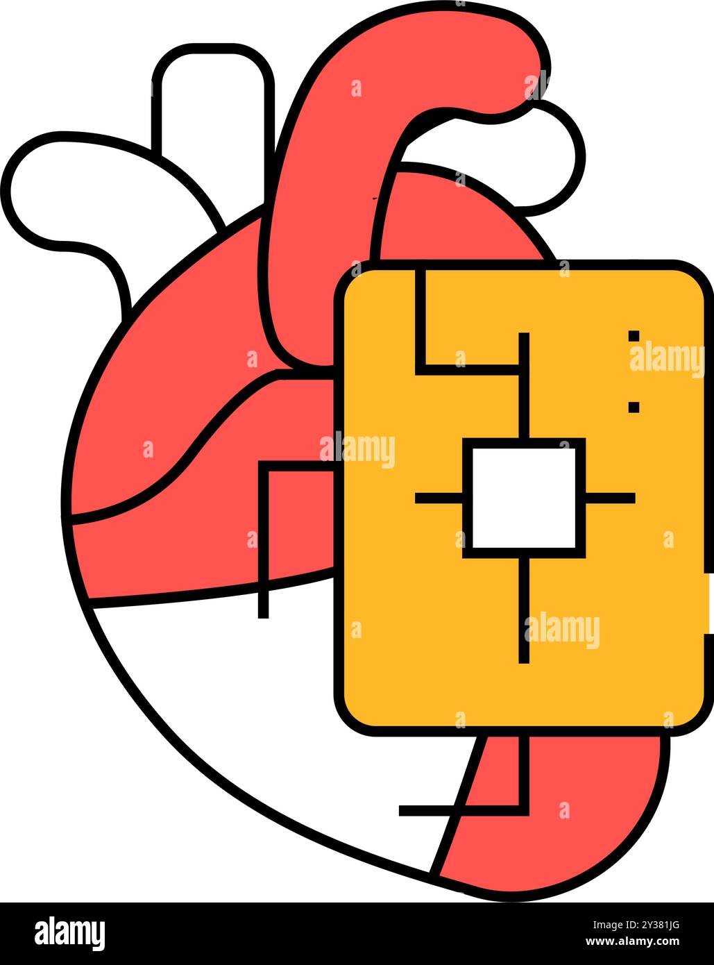 microchip for heart icon color illustration Stock Vector Image & Art ...