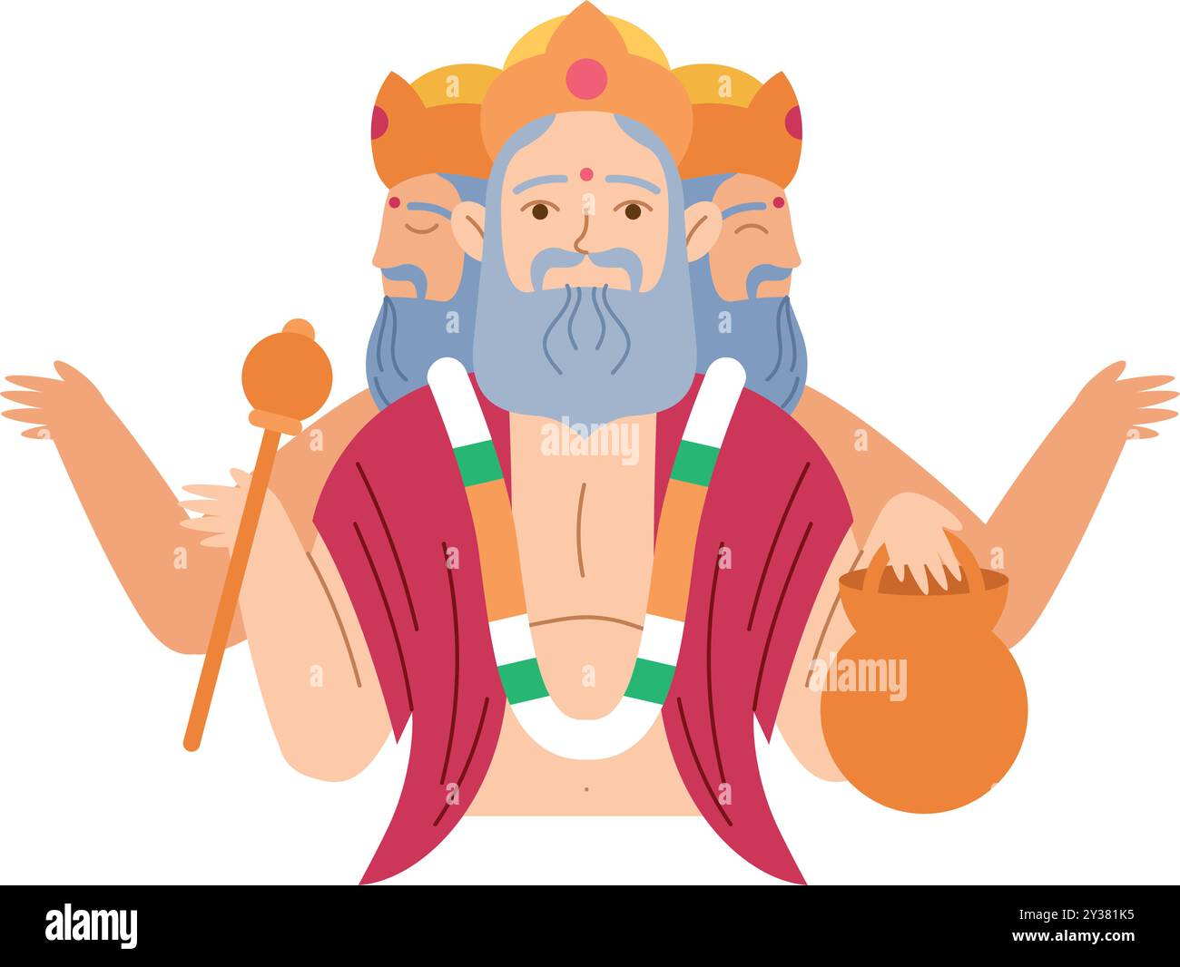 portrait hindu god brahma isolated Stock Vector Image & Art - Alamy