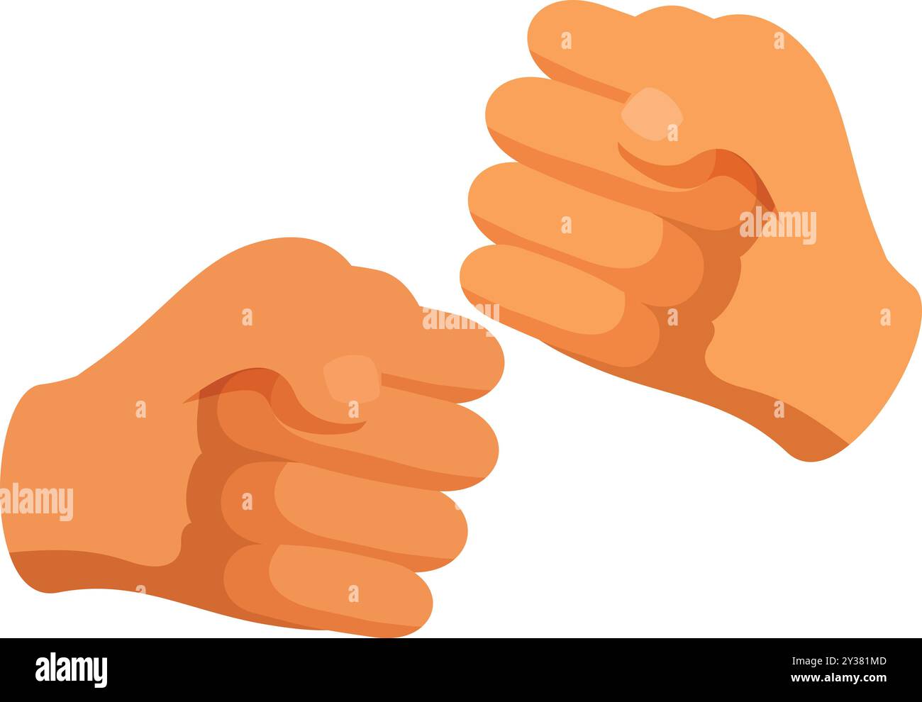 Two hands playing the game rock, paper, scissors, and choosing rock ...