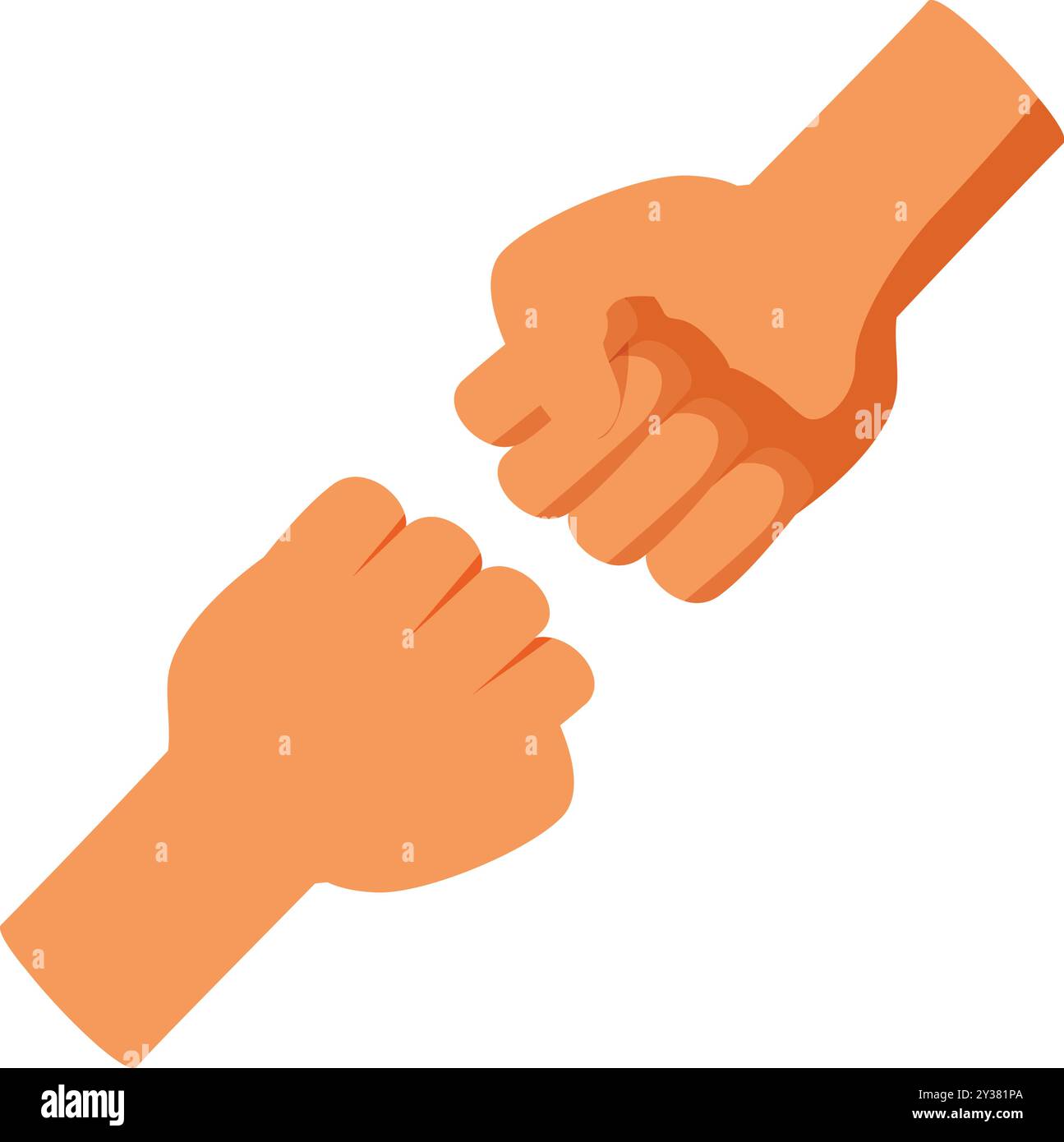 Two people giving each other a fist bump in a sign of respect, teamwork ...