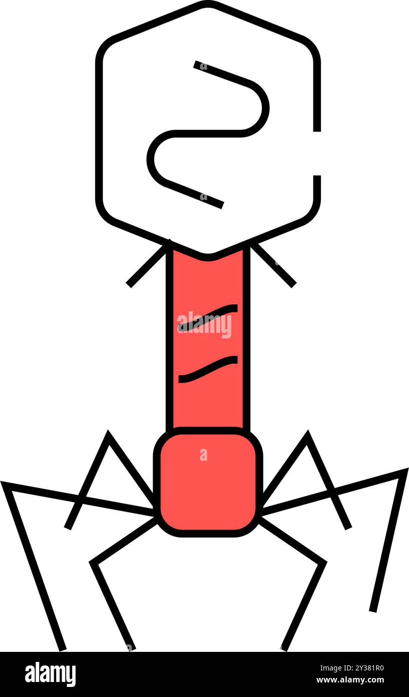 bacteriophage virus icon color illustration Stock Vector Image & Art ...