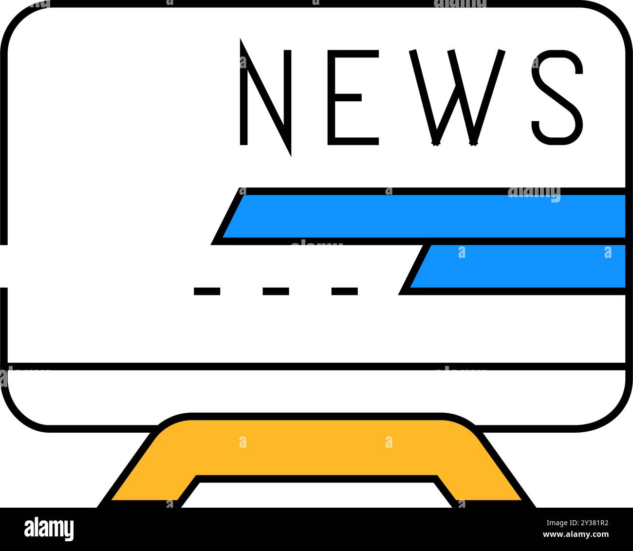 news on tv television icon color illustration Stock Vector Image & Art ...