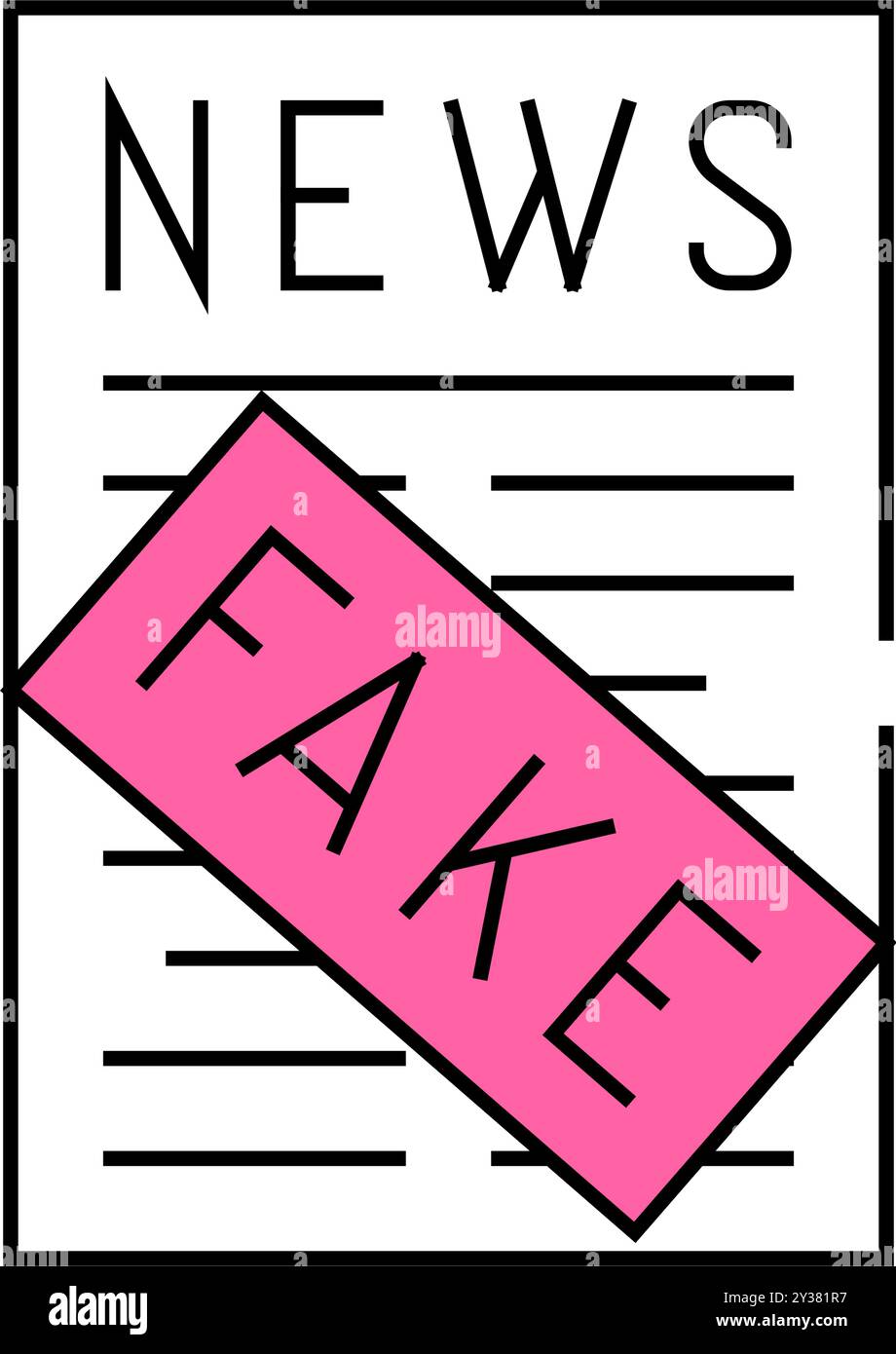 fake news sign icon color illustration Stock Vector Image & Art - Alamy