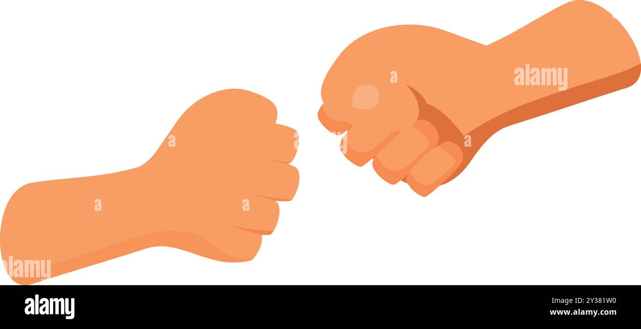 Two people are giving each other a fist bump as a sign of respect ...