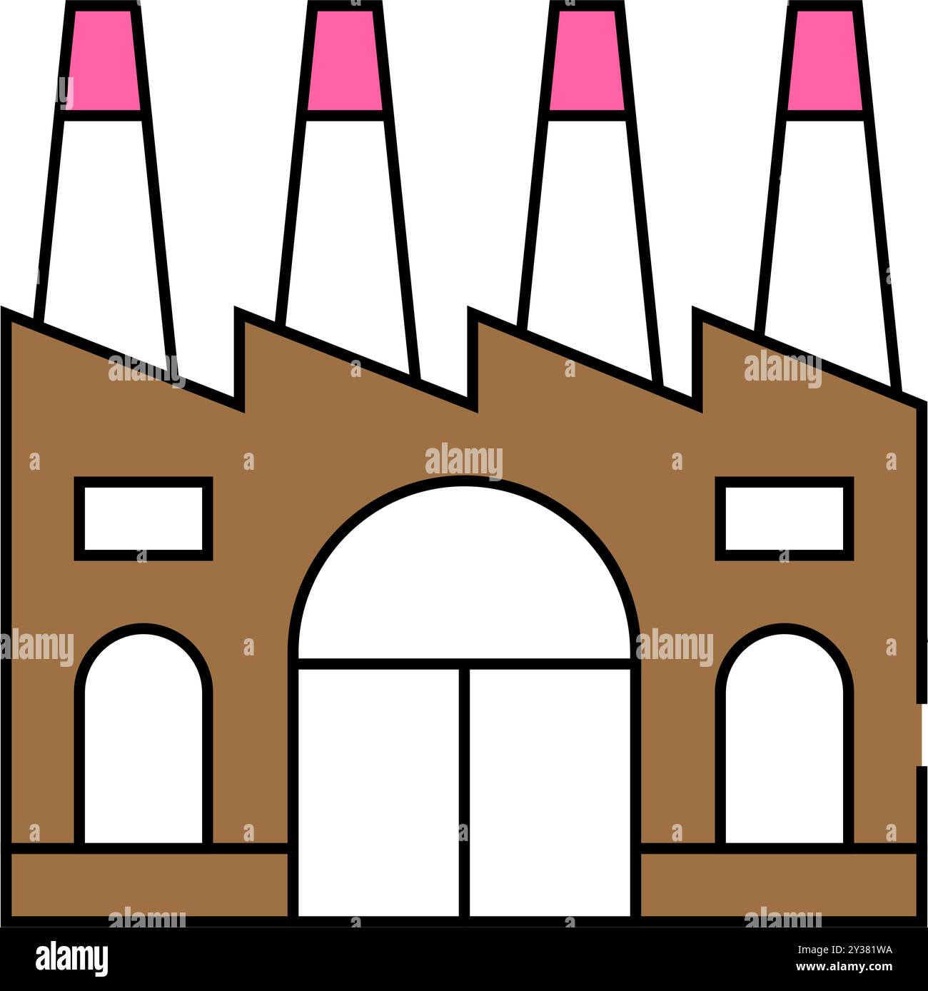 industry factory building icon color illustration Stock Vector Image ...
