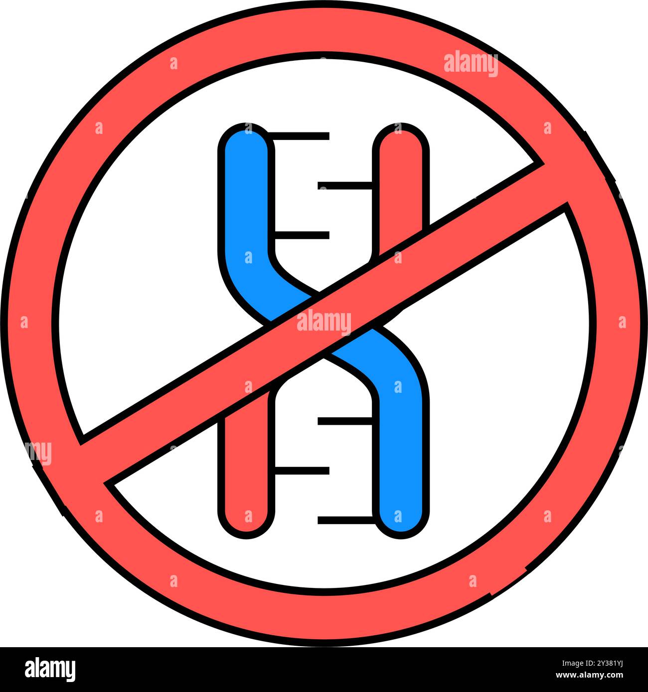 dna crossed out mark icon color illustration Stock Vector Image & Art ...