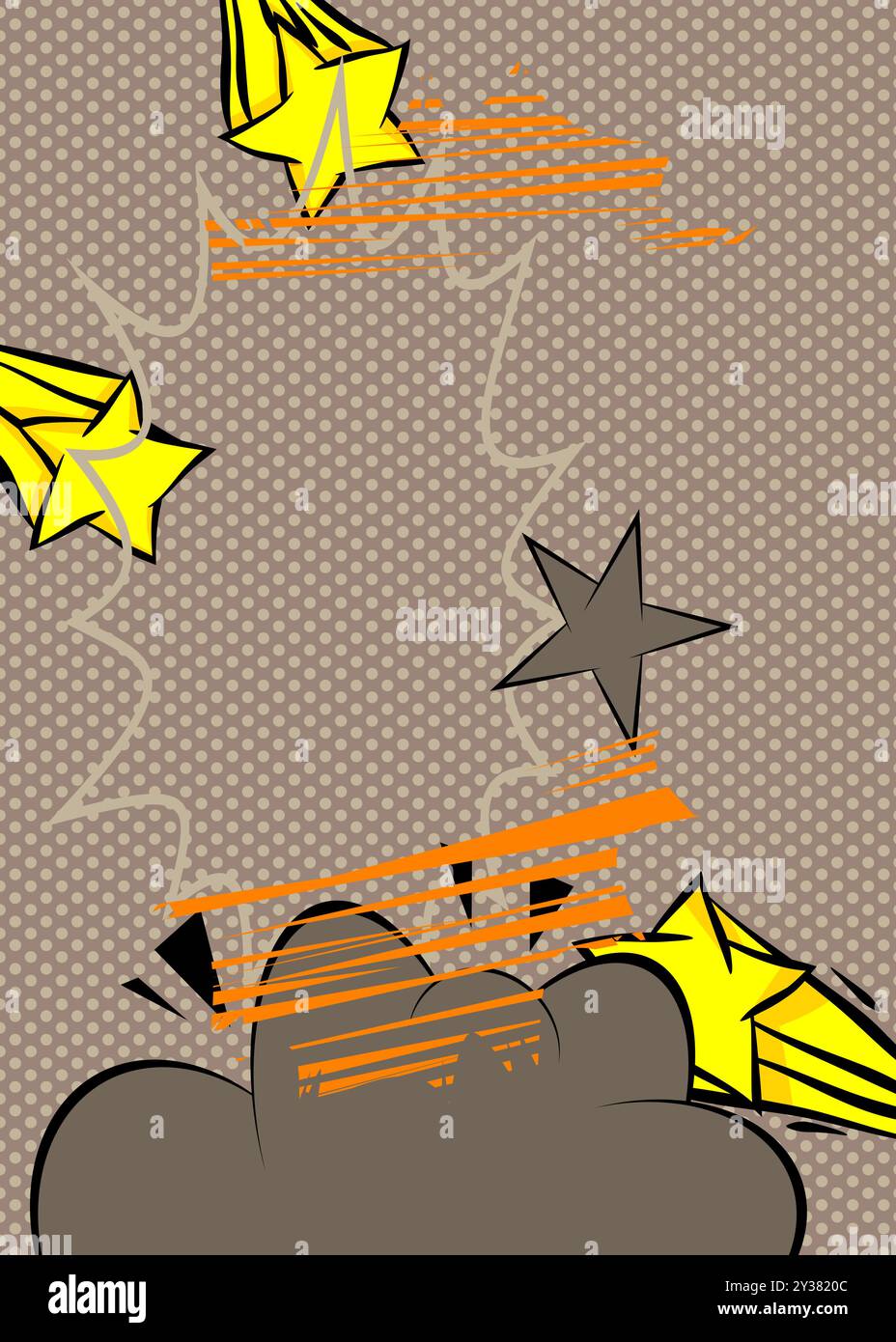 Cartoon background, comic book gray and yellow retro vector comics pop ...