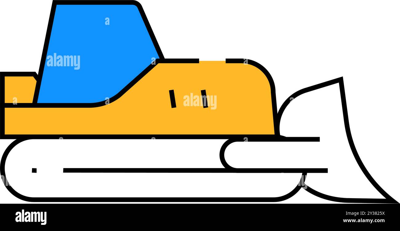 bulldozer tractor icon color illustration Stock Vector Image & Art - Alamy