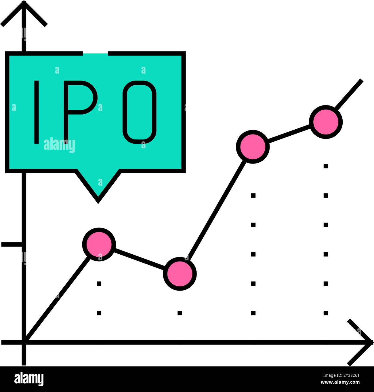 ipo initial public offering infographic icon color illustration Stock ...