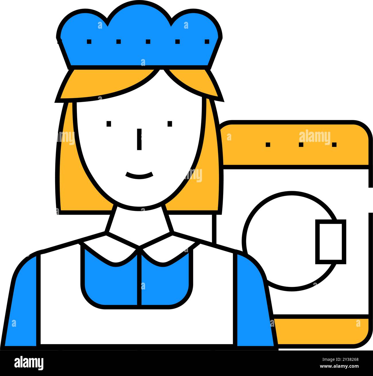housekeeper woman job icon color illustration Stock Vector Image & Art ...