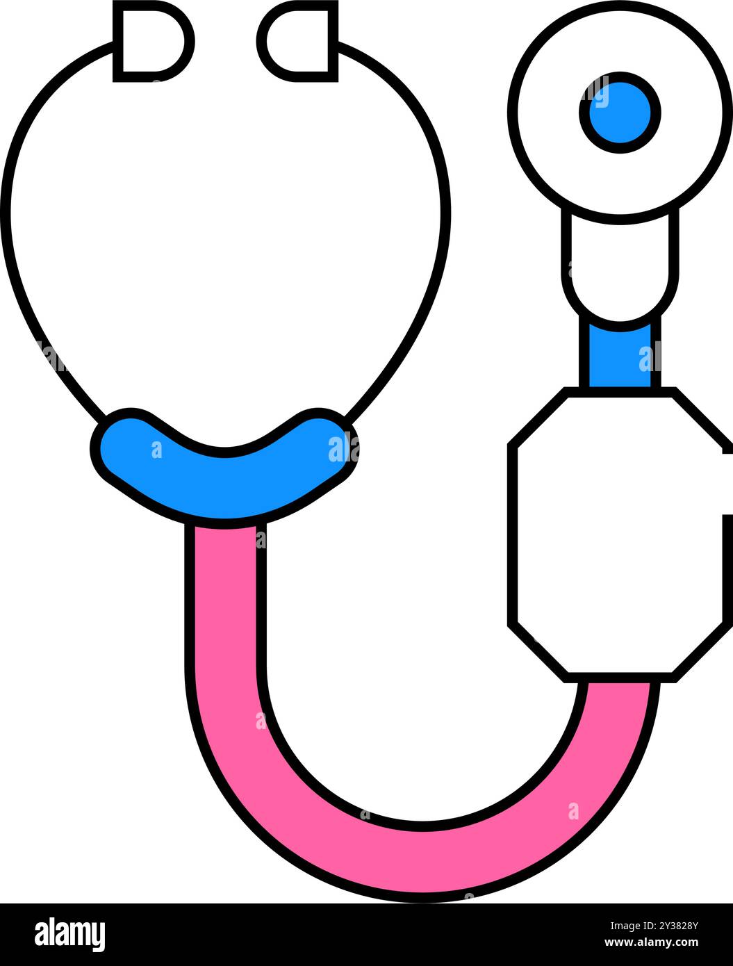 digital stethoscope sign icon color illustration Stock Vector Image ...