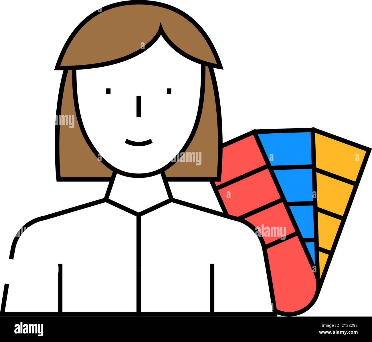 colorist designer woman job icon color illustration Stock Vector Image ...