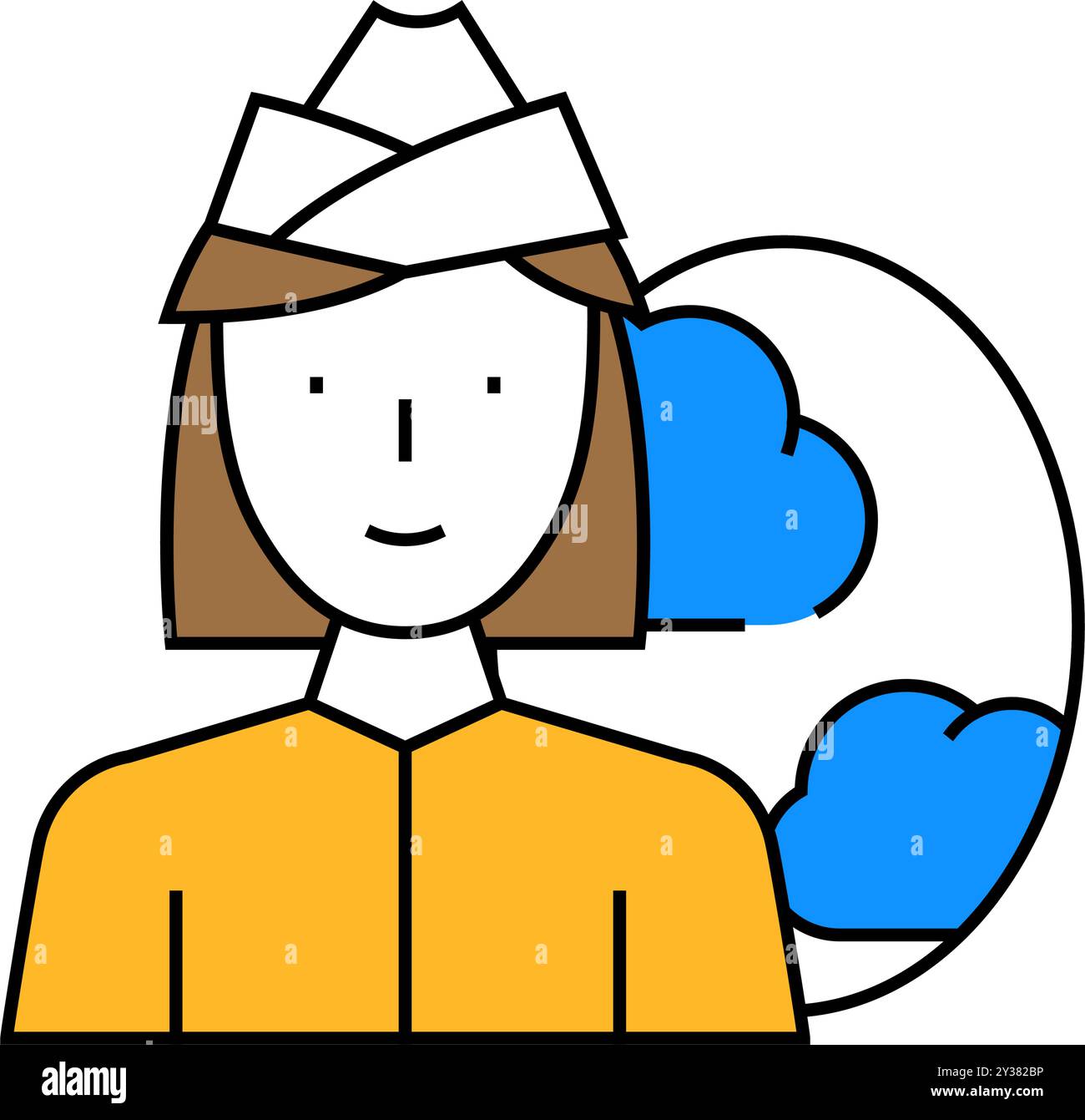stewardess woman job icon color illustration Stock Vector Image & Art ...