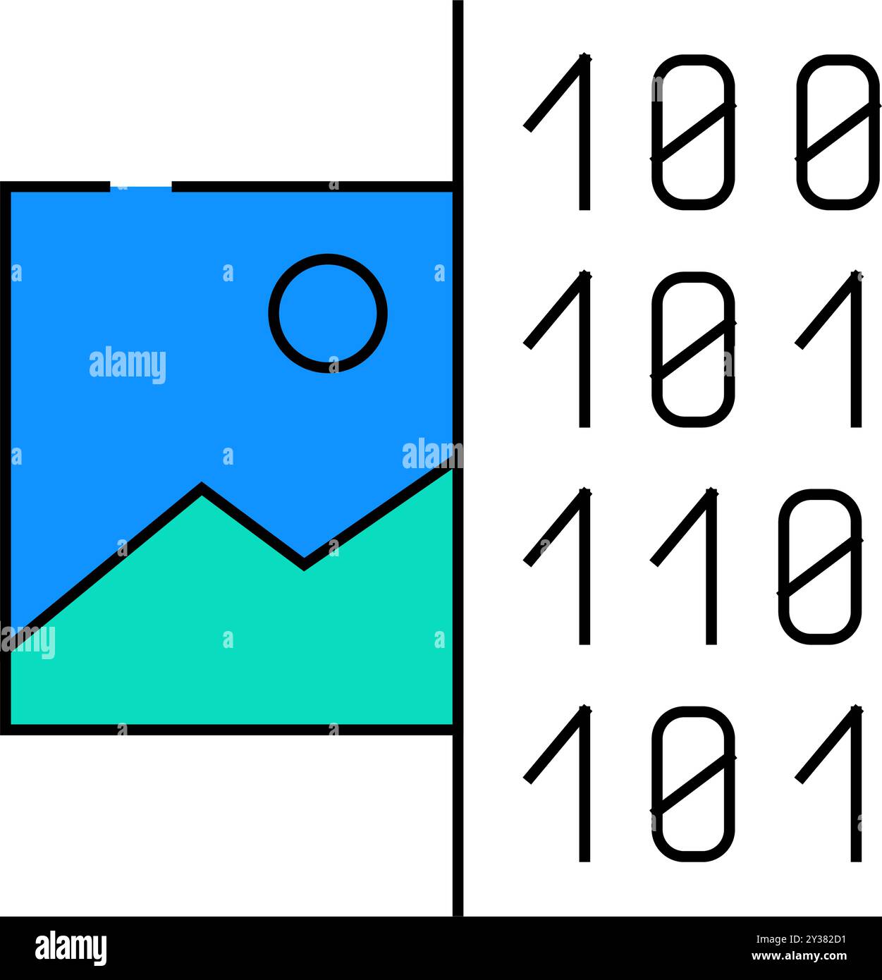 image binary code icon color illustration Stock Vector Image & Art - Alamy